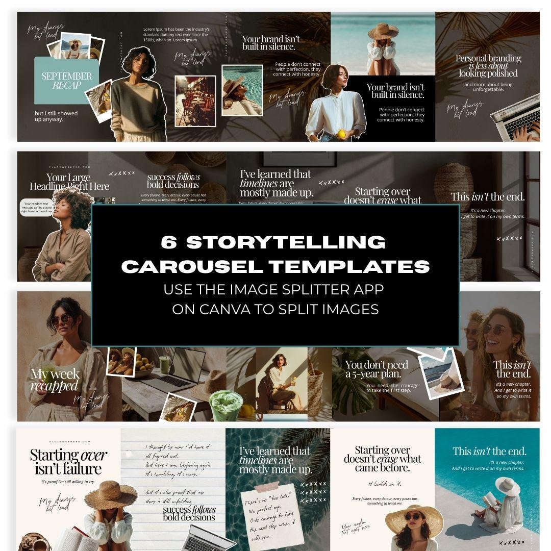Minimalistic Carousel Templates Scrapbook Instagram Canva Editable ...