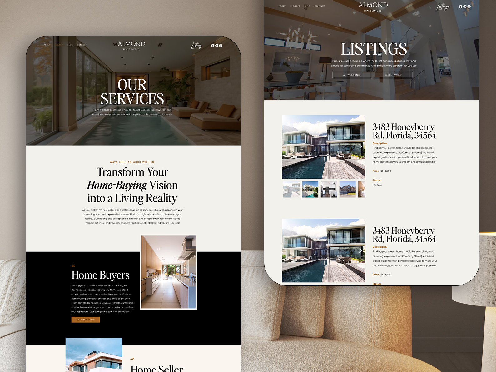Real Estate Website Template for Real Estate Agents Real Estate Brokers ...