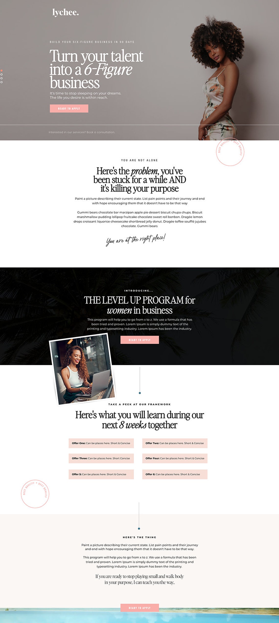 Premium Sales Page Website Templates Wix Template for Personal Brands ...