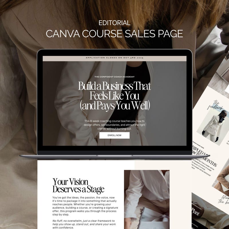 Video Sales Page Template - Etsy