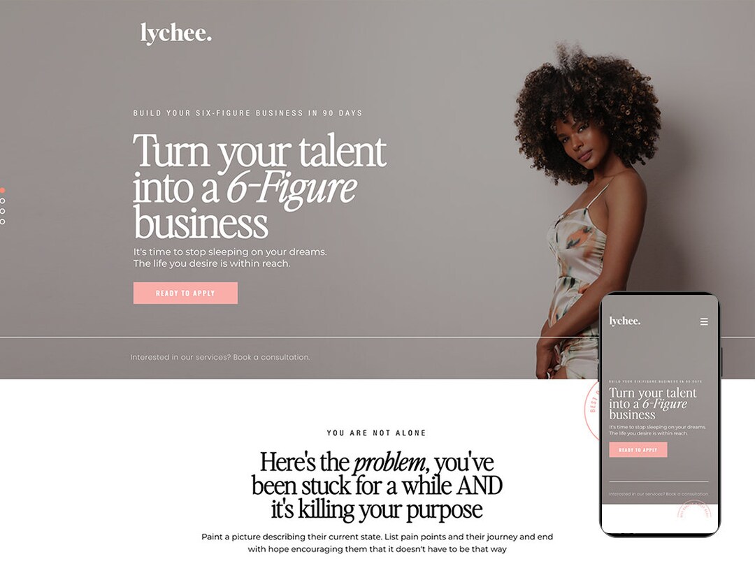 Premium Sales Page Website Templates, Wix Template for Personal Brands ...