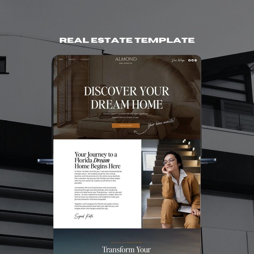 Real Estate Website Template for Real Estate Agents Real Estate Brokers ...