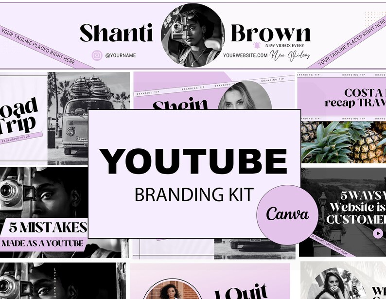 Youtube Branding Kit L Editable Banners Intros & Outro - Etsy