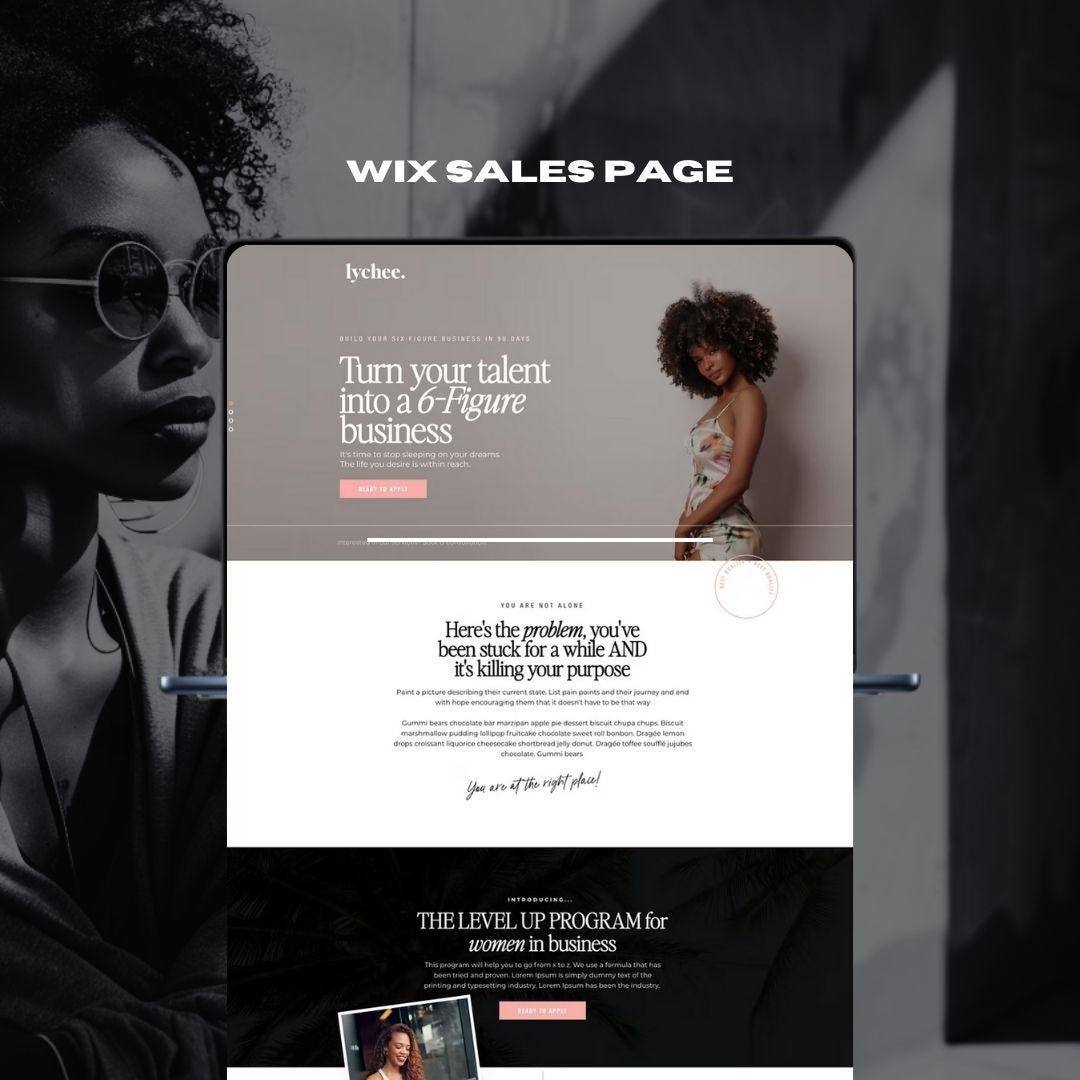 Premium Sales Page Website Templates Wix Template for Personal Brands ...