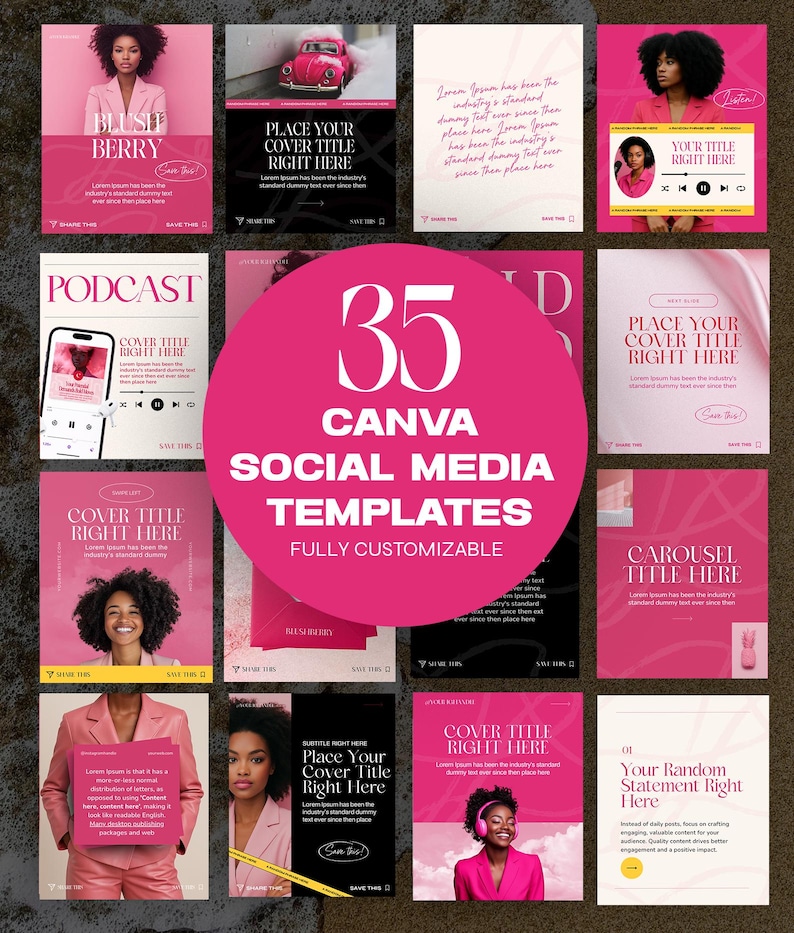 Canva Templates Carousel Social Media Bundle for Podcasters Coaches ...