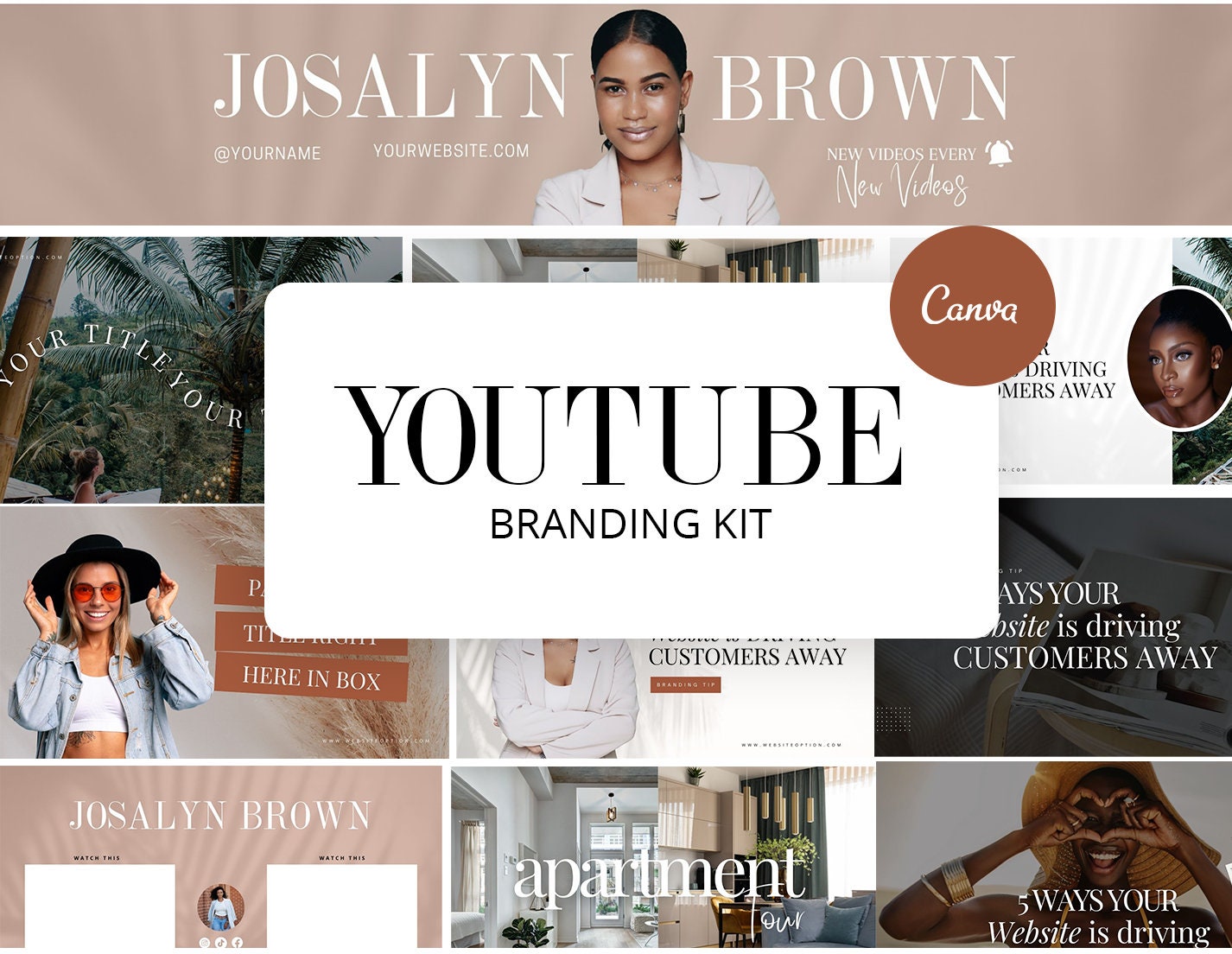 Youtube Branding Kit L Editable Banners, Intros & Outro Templates L ...