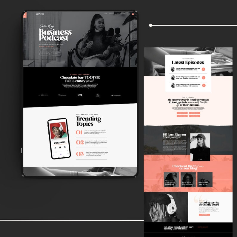Premium Squarespace Website Podcast Template, Podcasters Coaches ...