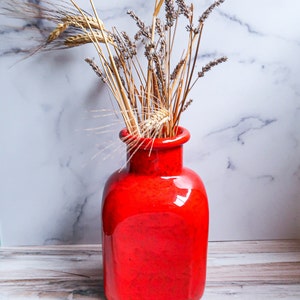 Marvelous Vintage Glowing Red Ceramics, Italian Ceramic Vase, Retro ...