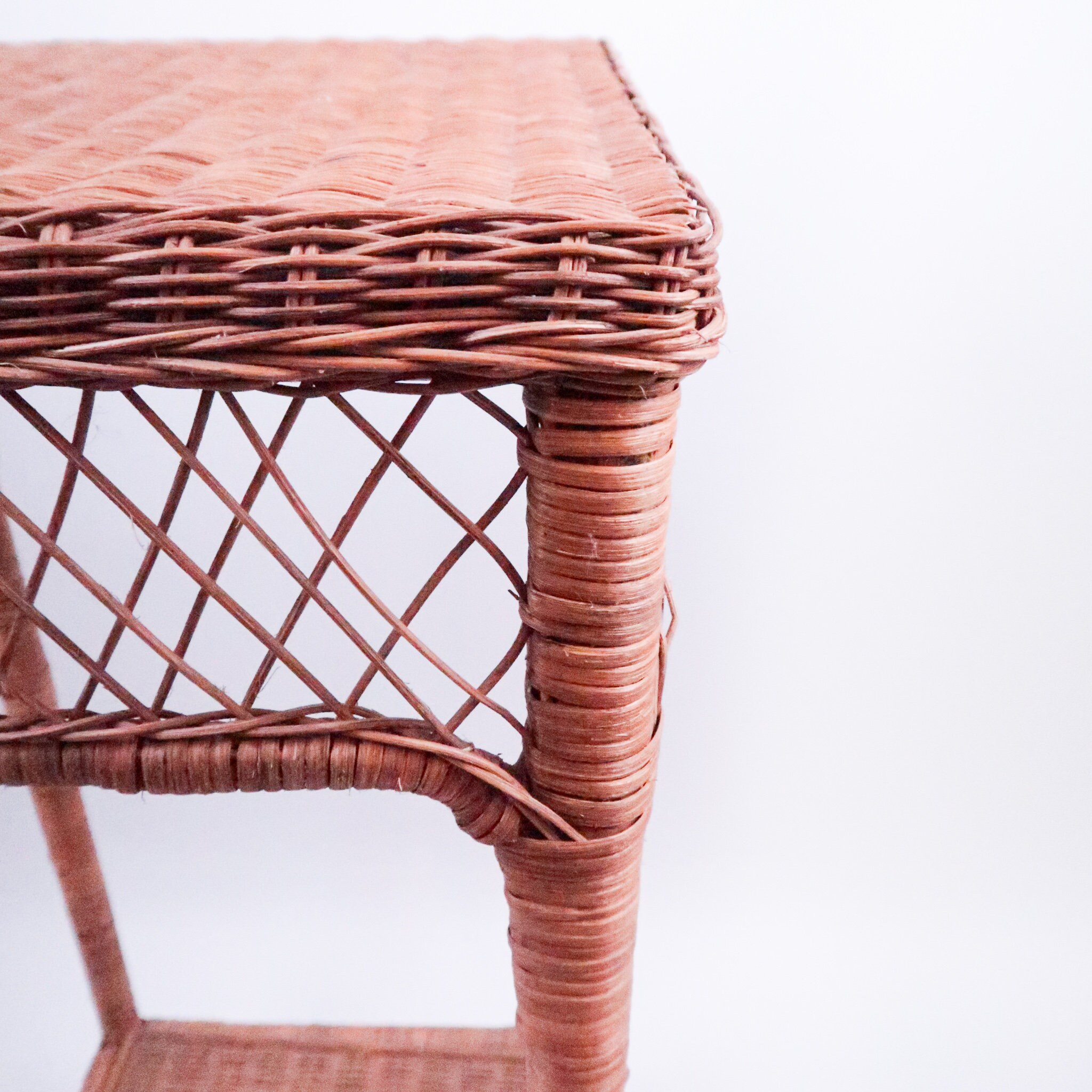 Vintage Woven Wicker Plant Stand - 36" Height - Etsy