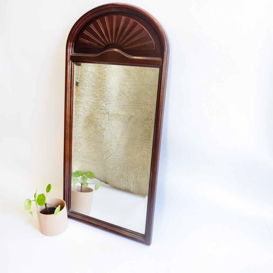 Vintage Wood Framed Bombay Company Mirror, Sunburst Mirror, Vintage ...