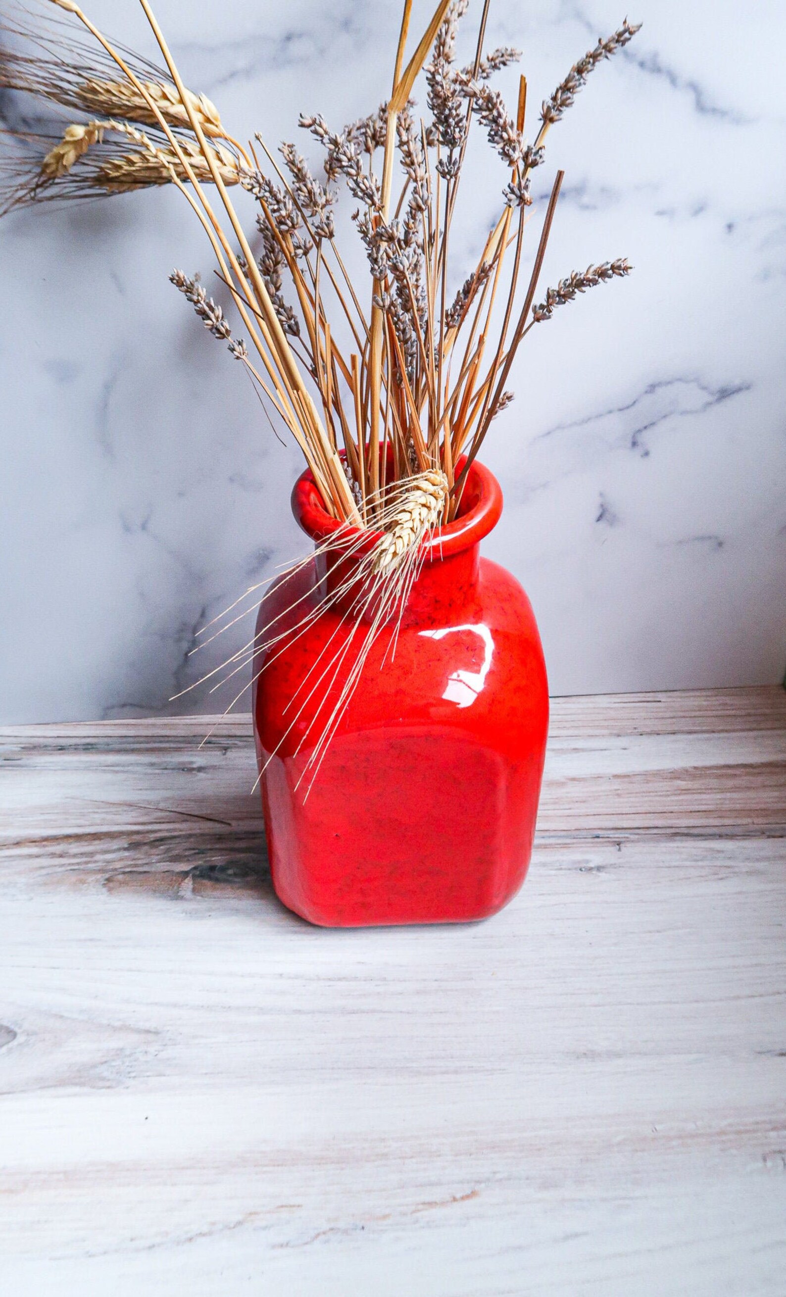 Marvelous Vintage Glowing Red Ceramics Italian Ceramic Vase - Etsy