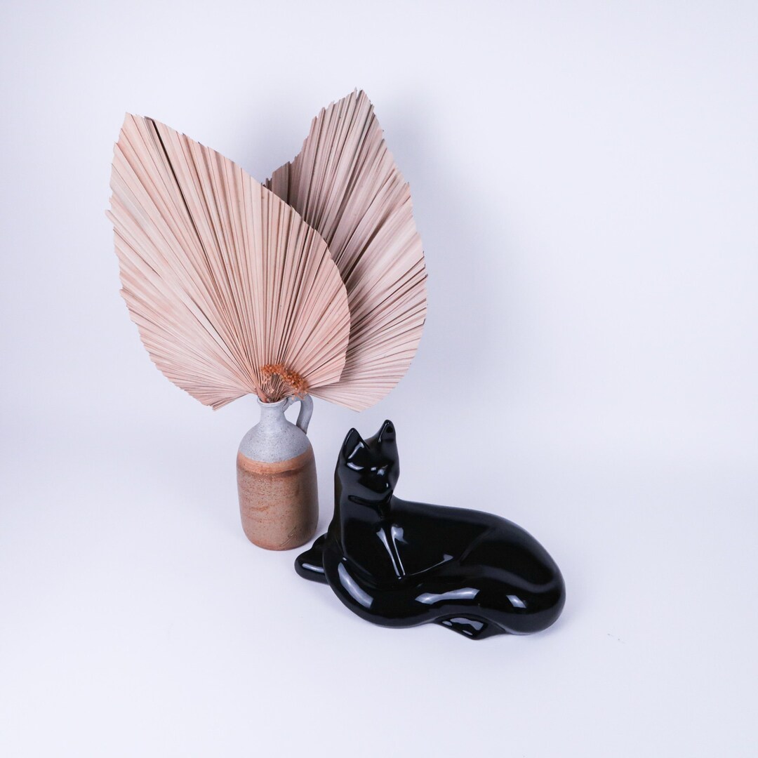 Black Cat Statue , Mid Century Modern Cat Lovers Decor, Cat Decor for ...