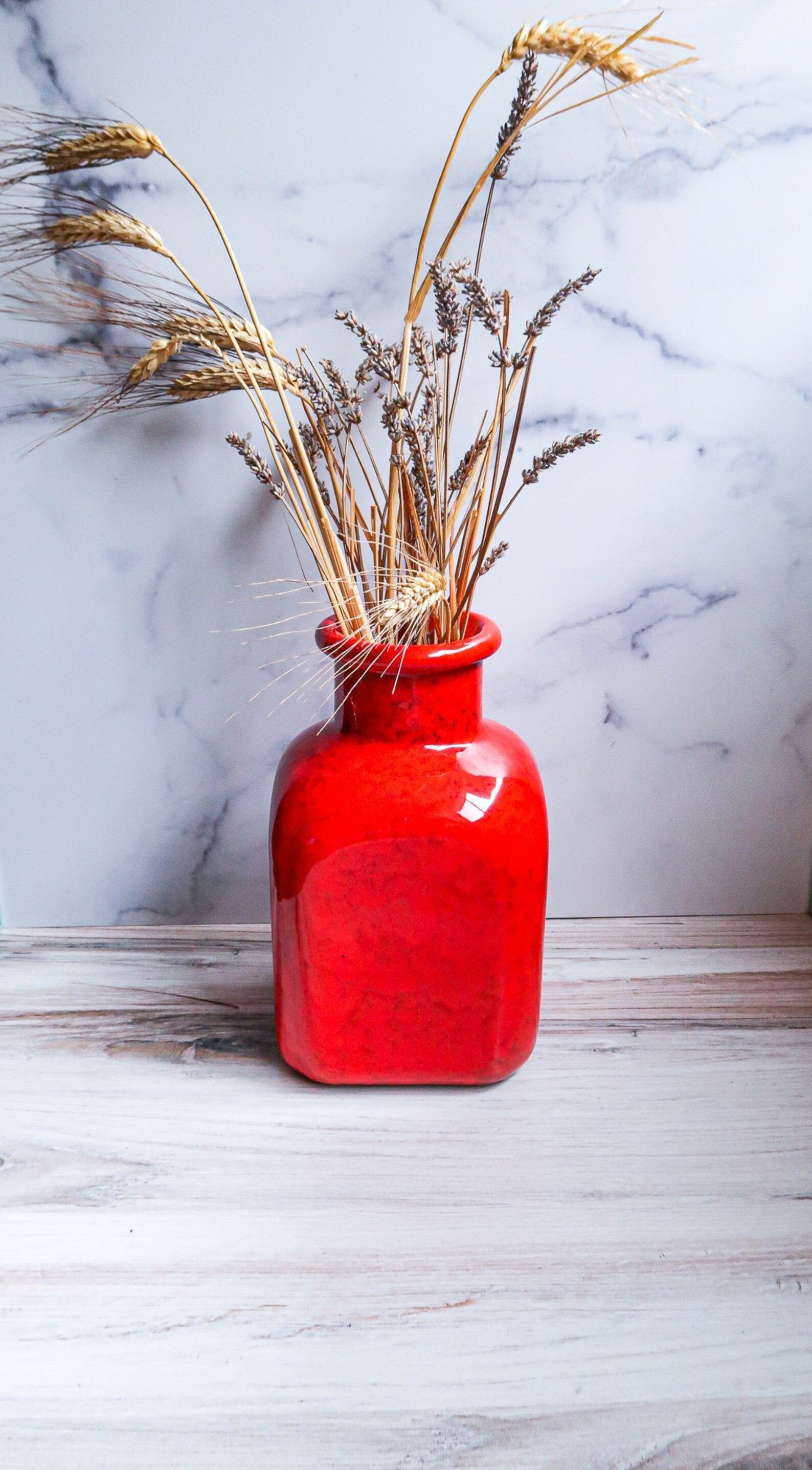 Marvelous Vintage Glowing Red Ceramics Italian Ceramic Vase - Etsy