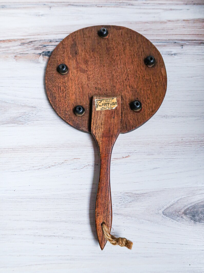 Wood and Hand Painted Tile Round Trivet With Handle From - Etsy