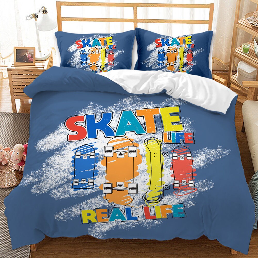 Skateboard Duvet Cover Bedding Set Hippie Comforter Cover | Etsy