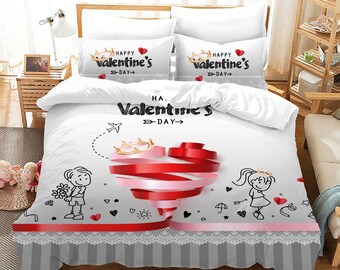 Red Heart Bedding | Etsy