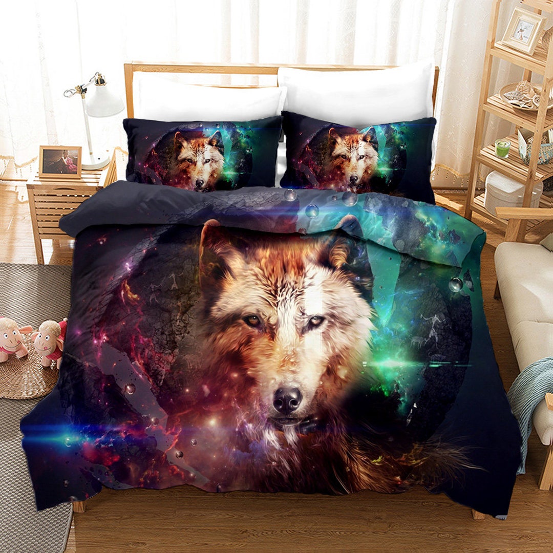 Wolf Duvet Cover Set Queenkids Boys Girls 3D Digital Art - Etsy