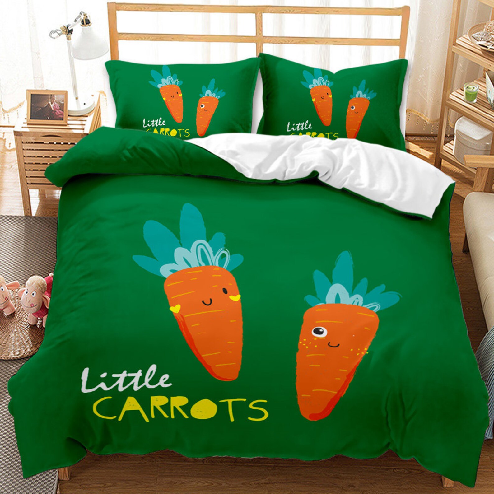 Kids Bedding Set Cute Cartoon Carrot Comforter Cover for Girls - Etsy