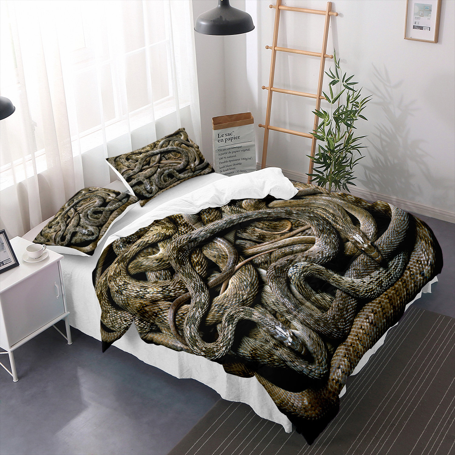 3D Snake Cover Set for Kids Boys Teens Snake Duvet Cover 3D Reptile ...