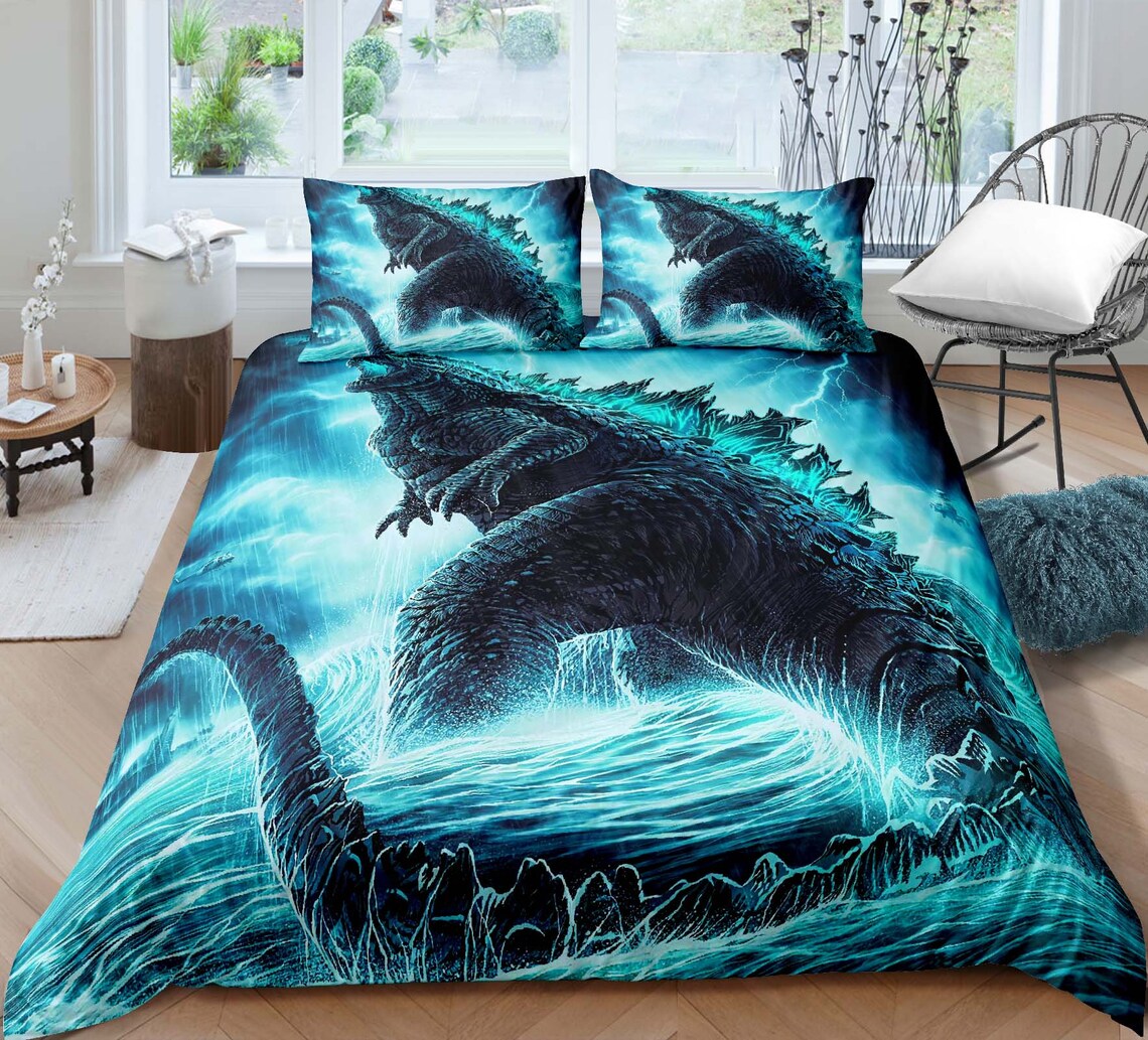 Godzilla Comforter Bed Sets Queen SizeScience Fiction Movies | Etsy