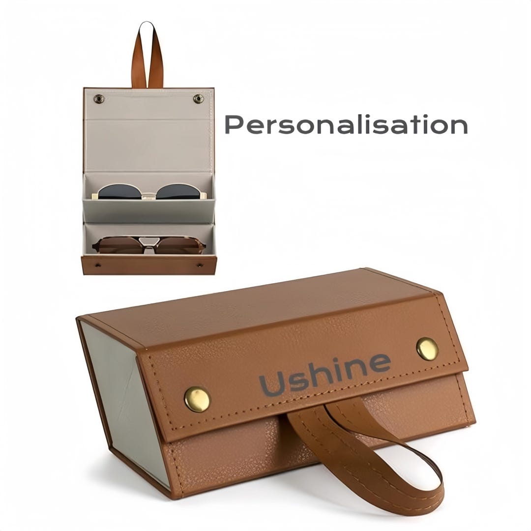 Personalized Sunglasses Travel Case, Foldable Eyeglasses Case 2 Slots ...