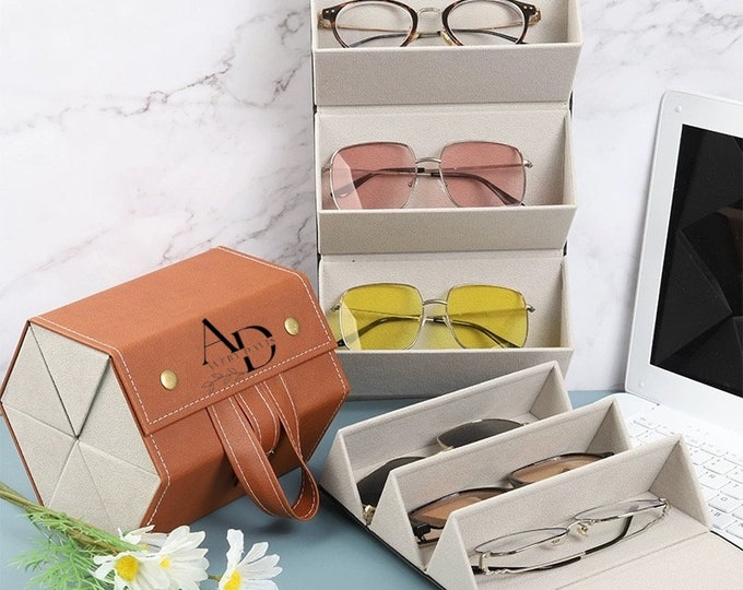 Personalized Portable Glasses Organizer Eyewear Storage Box Sunglasses ...