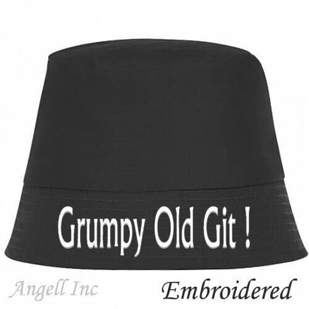 Mens GRUMPY OLD GIT Bucket Hat Cap Gift Funny Rude Joke Dads Birthday ...