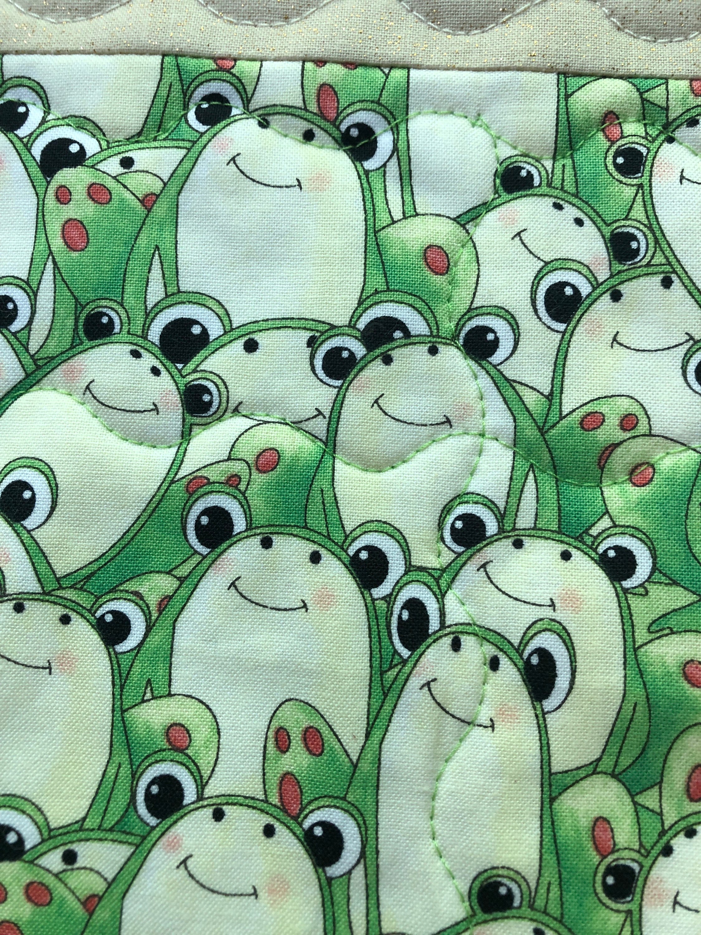 Frogsfrogs Frogs Frog Table Runner With Packed Frogs With - Etsy