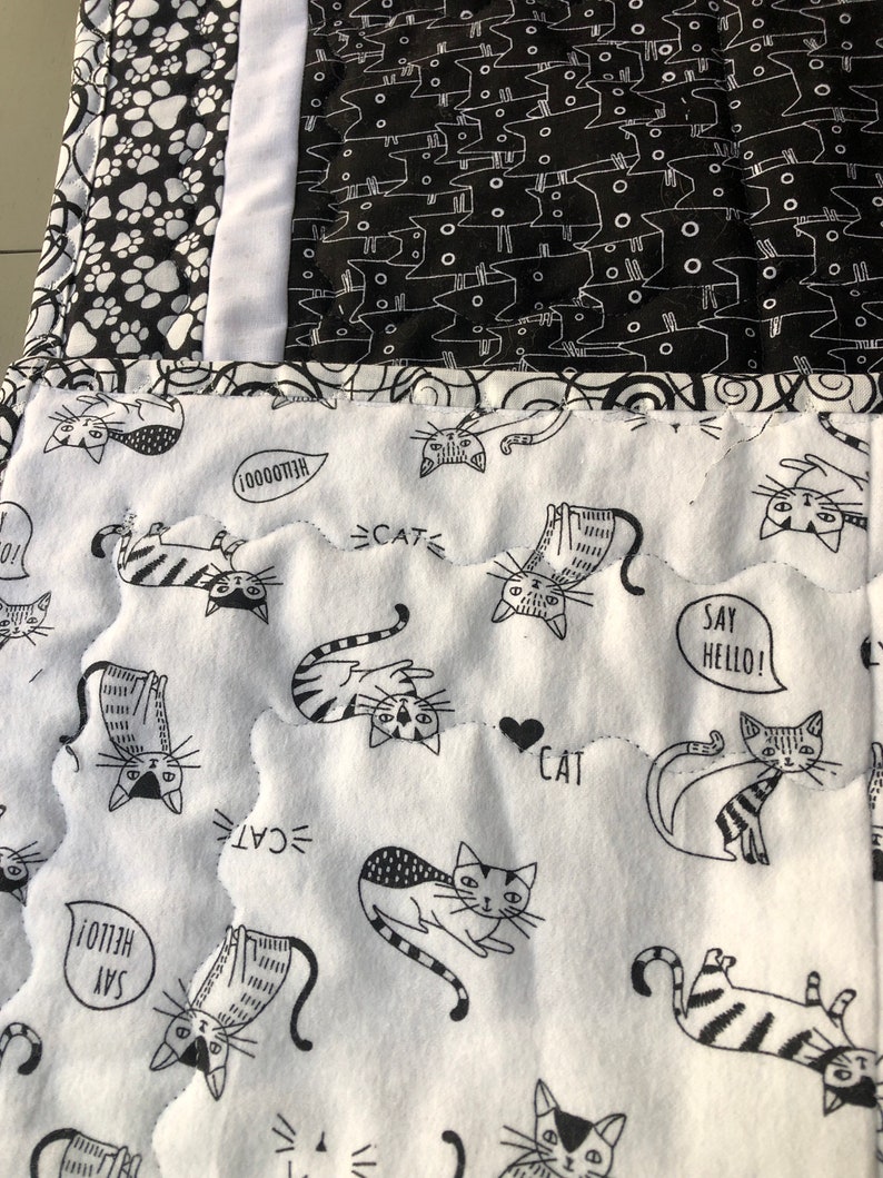 Cat Table Runner Feline Table Runner Black and White Cat - Etsy