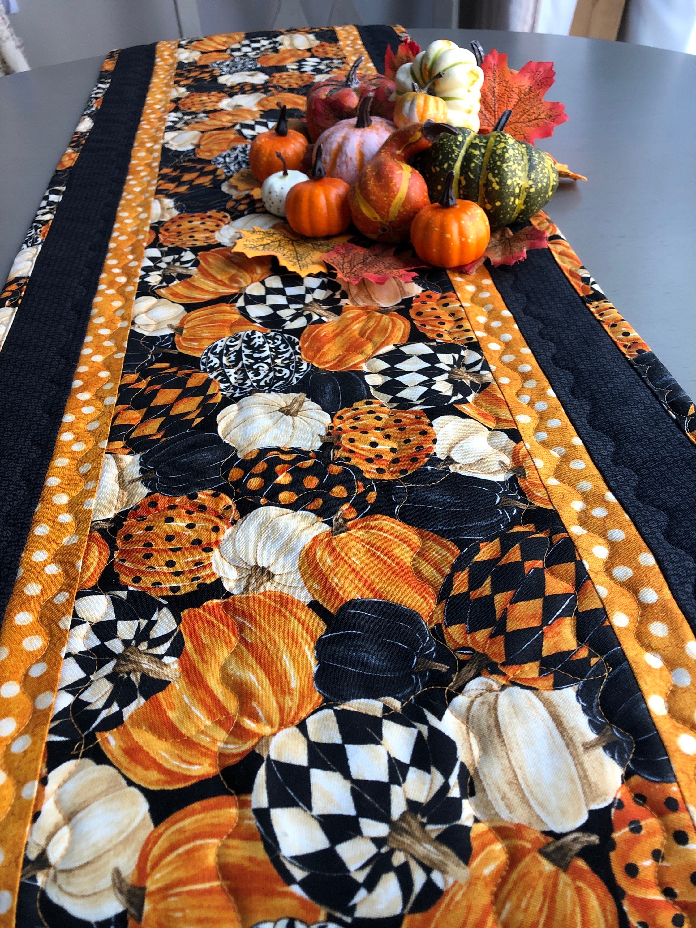 Autum Table Runner; Fall Decorations; Halloween Table Runner; Pumpkin ...