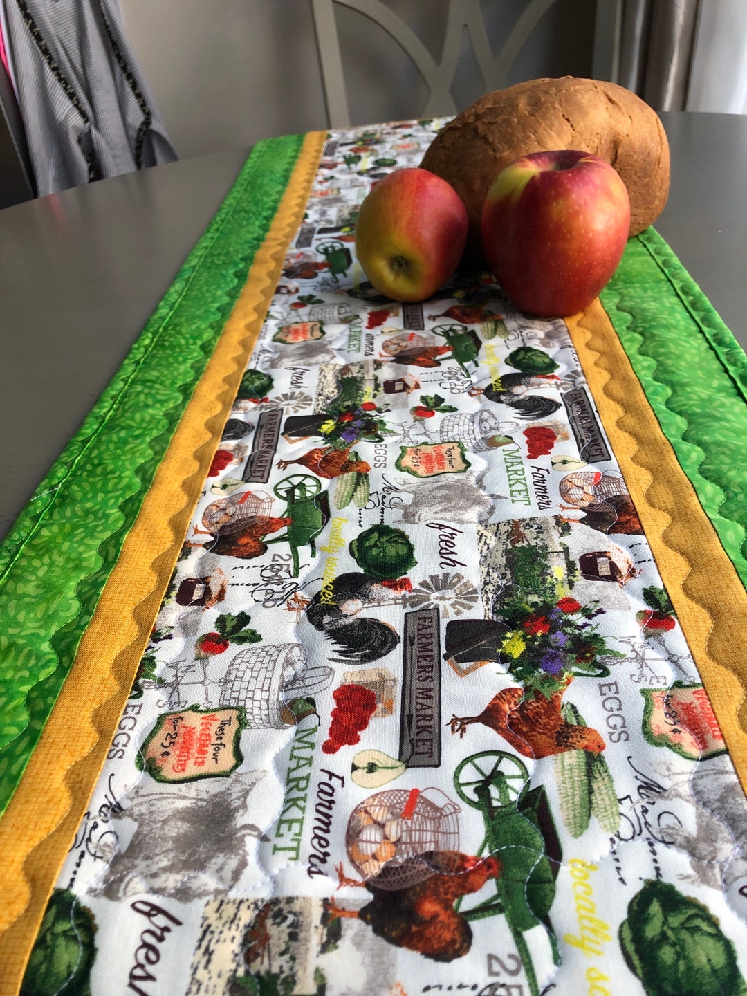 Farmers Market Table Runner; Summer Table Runner; Kitchen Table Runner ...