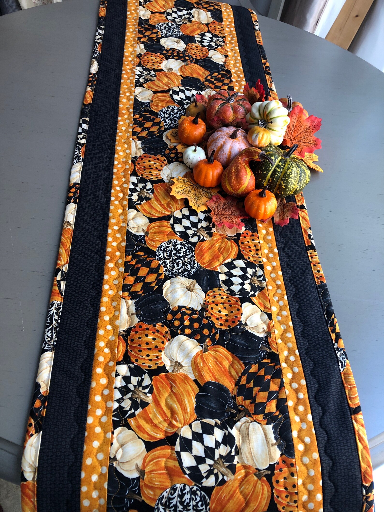 Autum Table Runner; Fall Decorations; Halloween Table Runner; Pumpkin ...