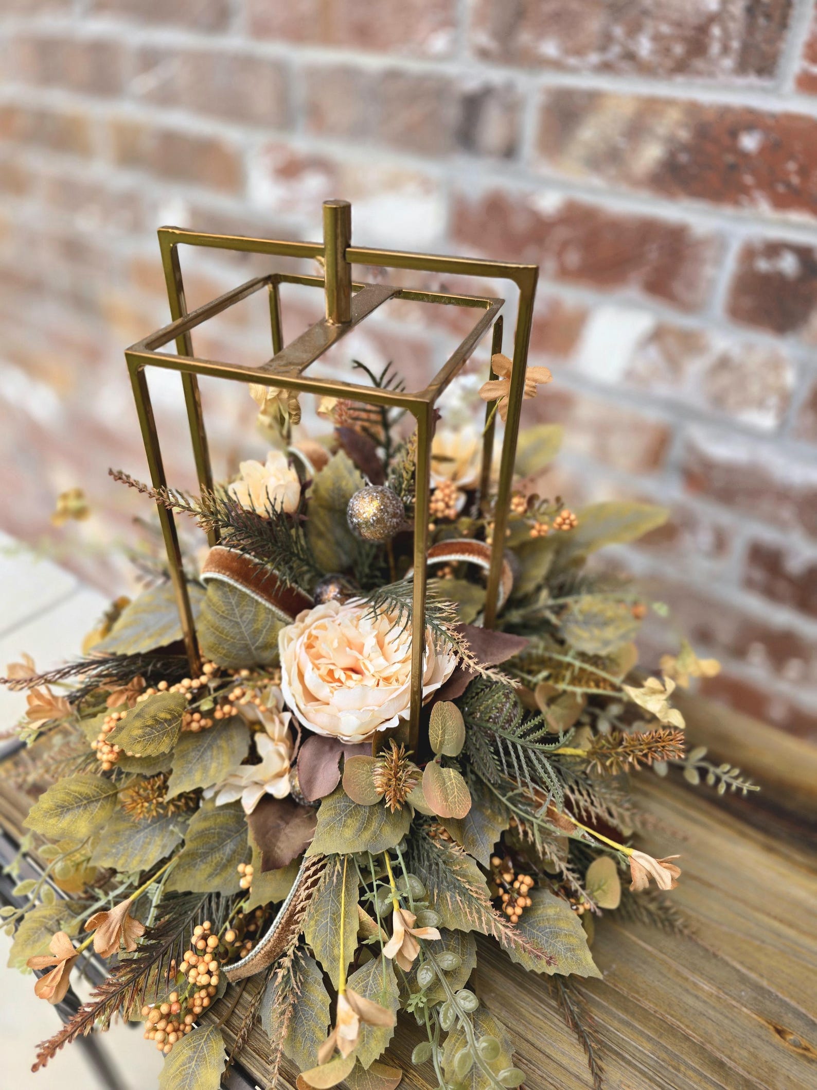 Elegant Fall Table Arrangement With Satin Bow, Fall Centerpiece, Autumn ...