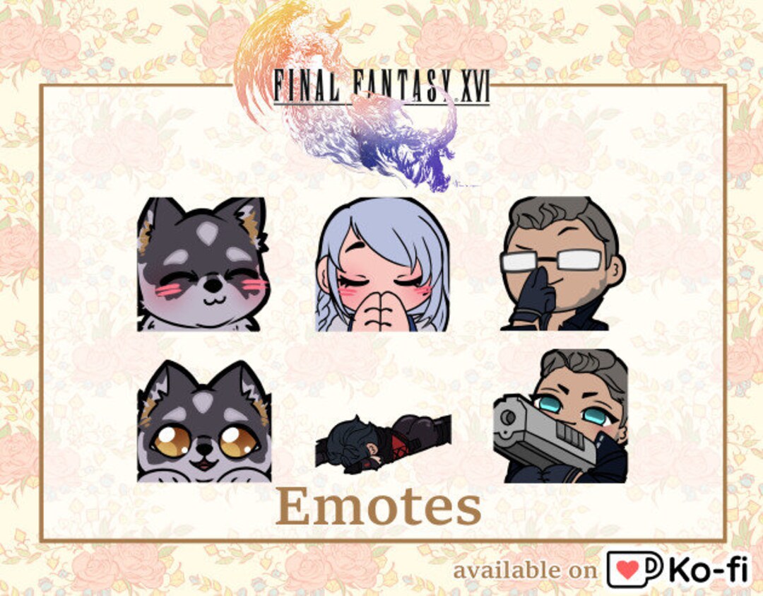 Final Fantasy 16 Discord + Twitch Emotes FFXVI Clive, Jill, Cid, Torgal ...