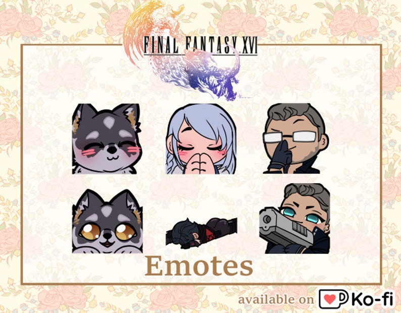 Final Fantasy 16 Discord + Twitch Emotes FFXVI Clive, Jill, Cid, Torgal ...