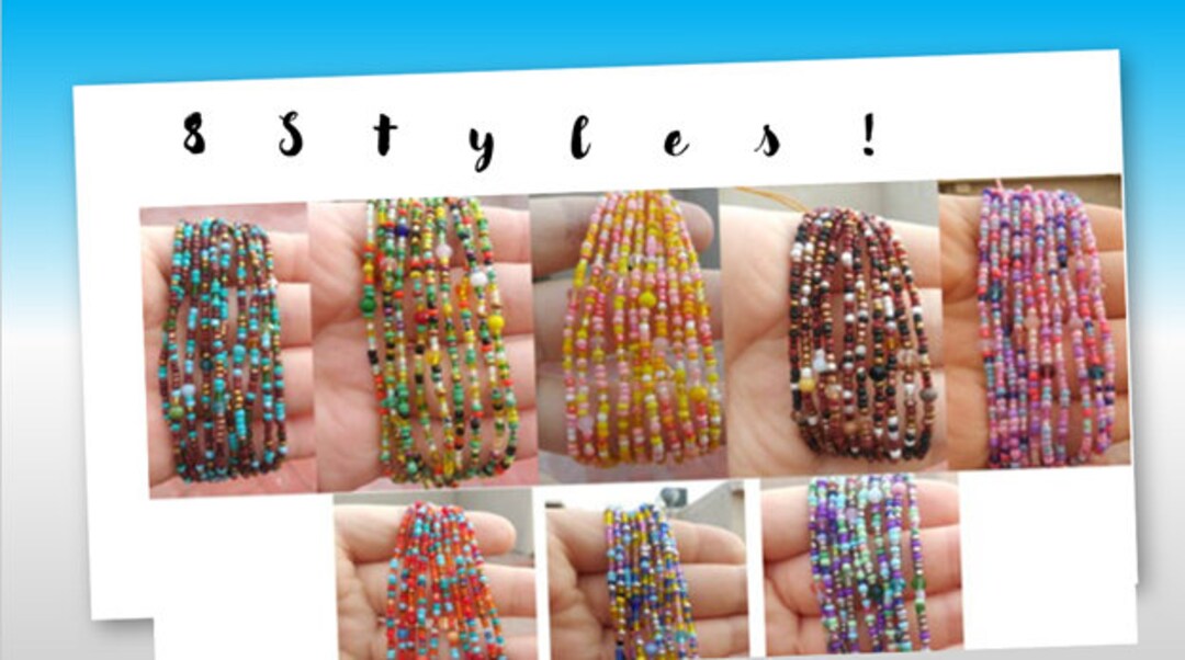 Seed Bead 10 Strand Pull Tie Adjustable Bracelet - Etsy