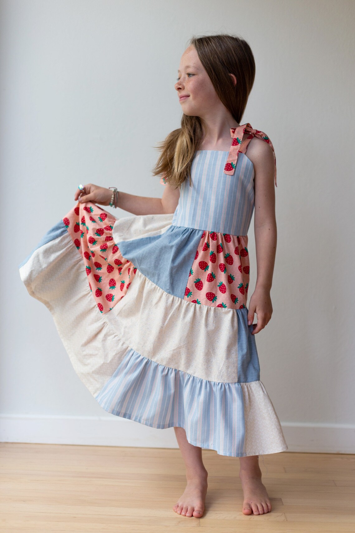 Strawberry Patchwork Tiered Summer Sundress - Etsy