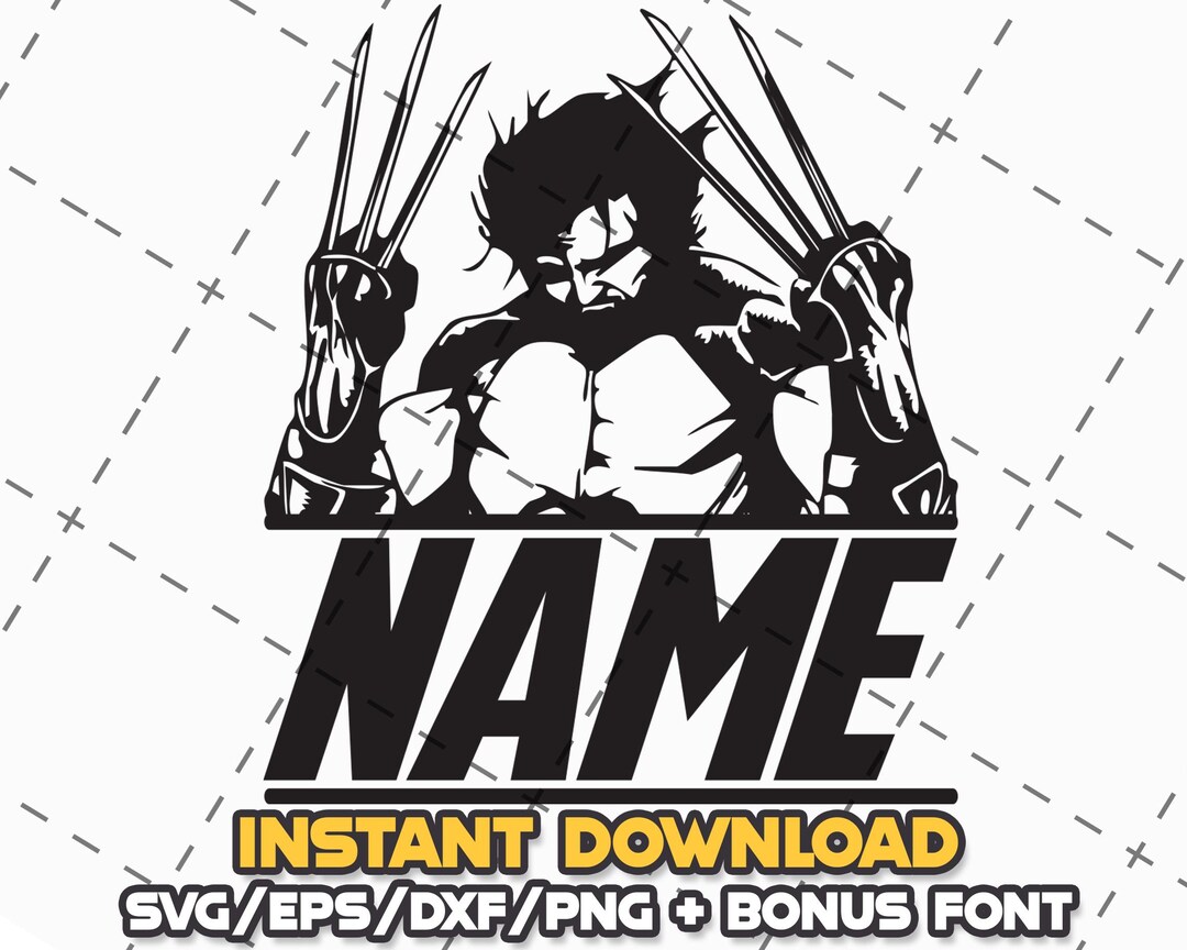 WOLVERINE SVG BUNDLE Font Svg, Png, Eps, Dxf Files Cricut, Laser Cut ...