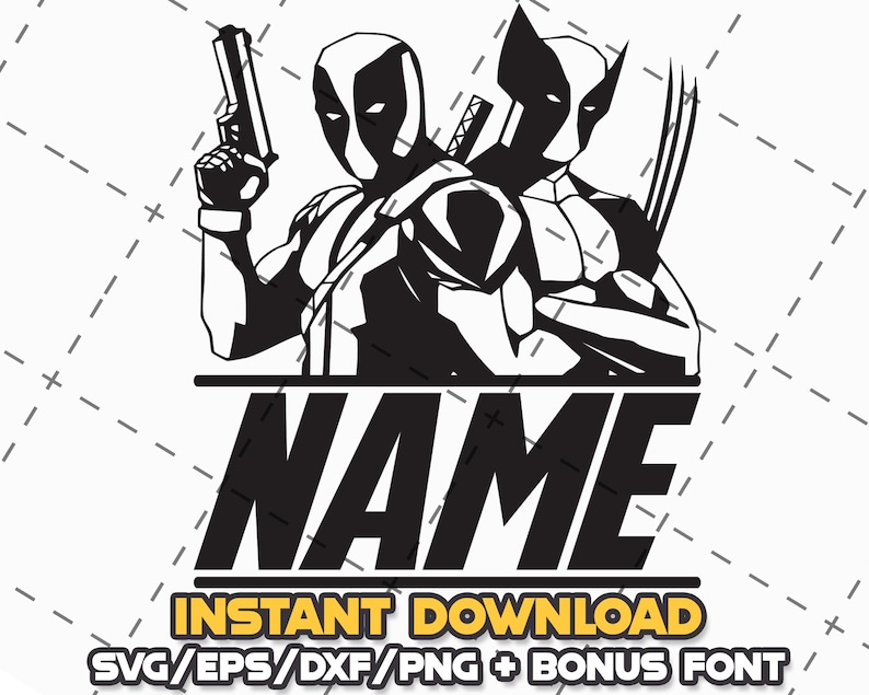 DEADPOOL SVG BUNDLE + Font | Svg, Png, Eps, Dxf Files | Cricut, Laser ...