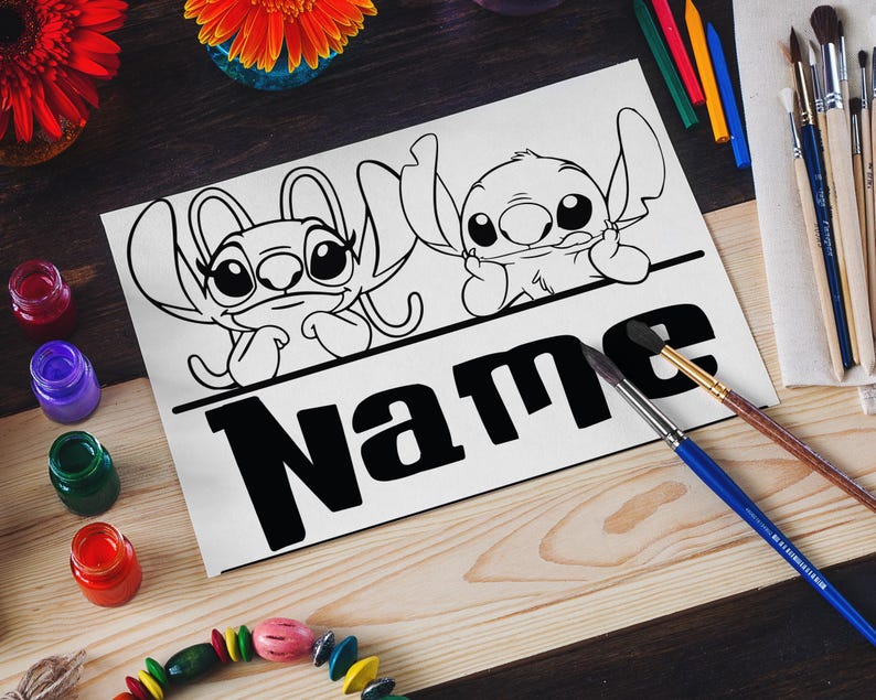Stitch Outline SVG Bundle: Custom Name Design (digital Download) - Etsy