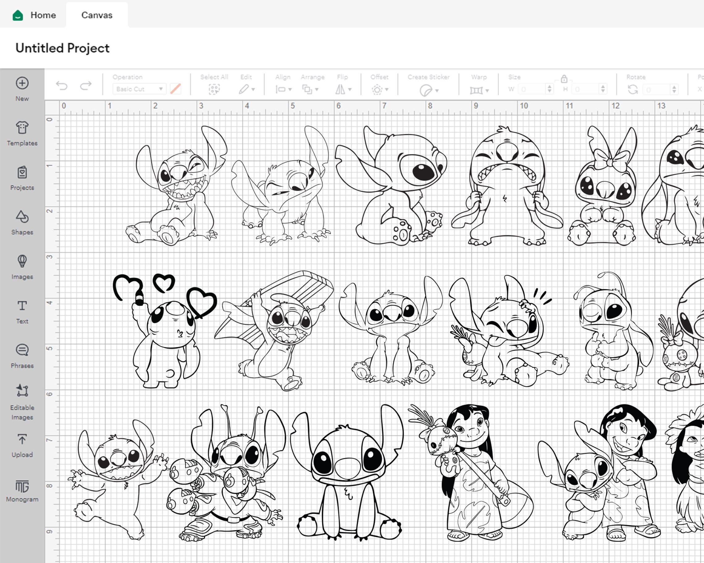 STITCH OUTLINE BUNDLE Svg Png Eps Dxf Cricut Cameo Print Lazer Engrave ...