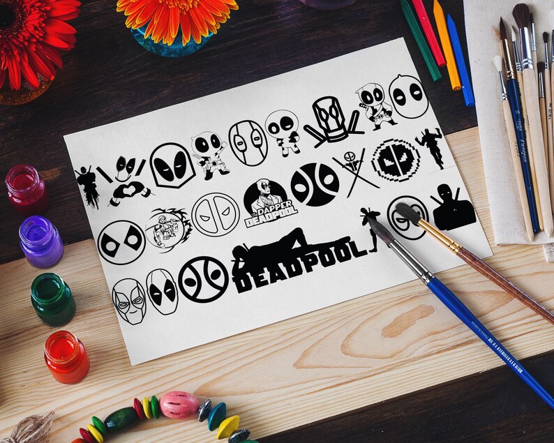 DEADPOOL SVG BUNDLE + Font | Svg, Png, Eps, Dxf Files | Cricut, Laser ...