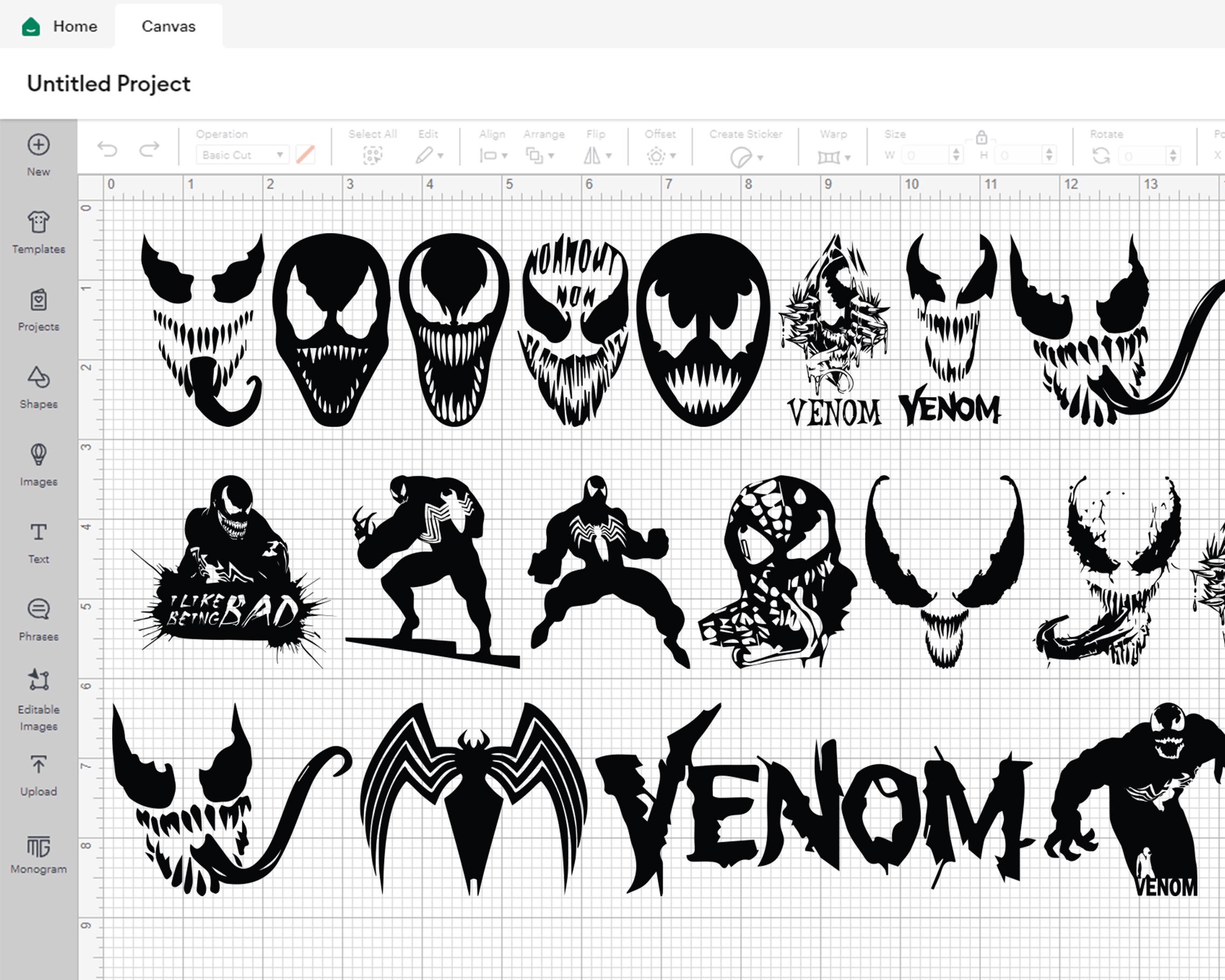 VENOM DESIGN BUNDLE + Font | Svg, Png, Eps, Dxf Files | Cricut, Laser ...