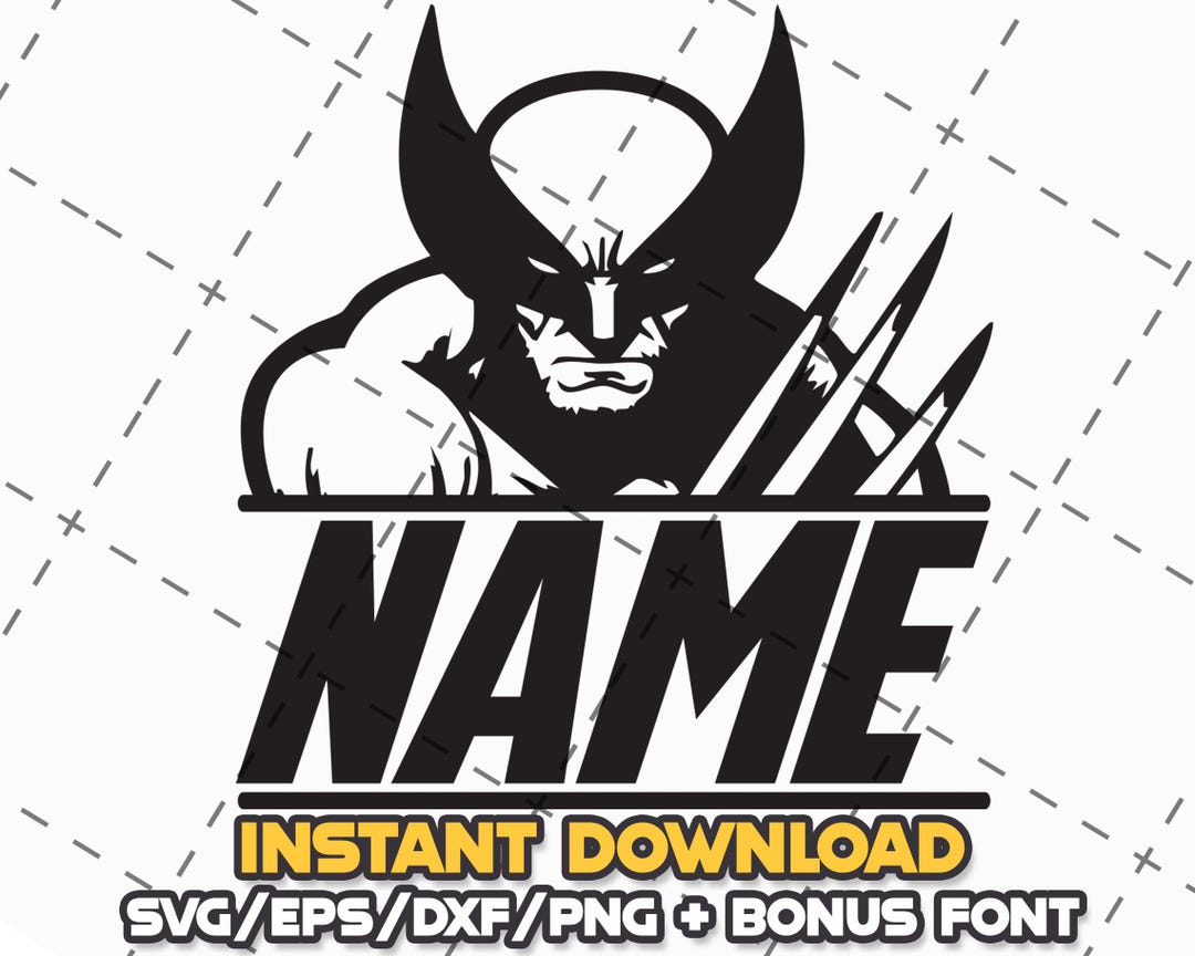 WOLVERINE SVG BUNDLE + Font | Svg, Png, Eps, Dxf Files | Cricut, Laser ...