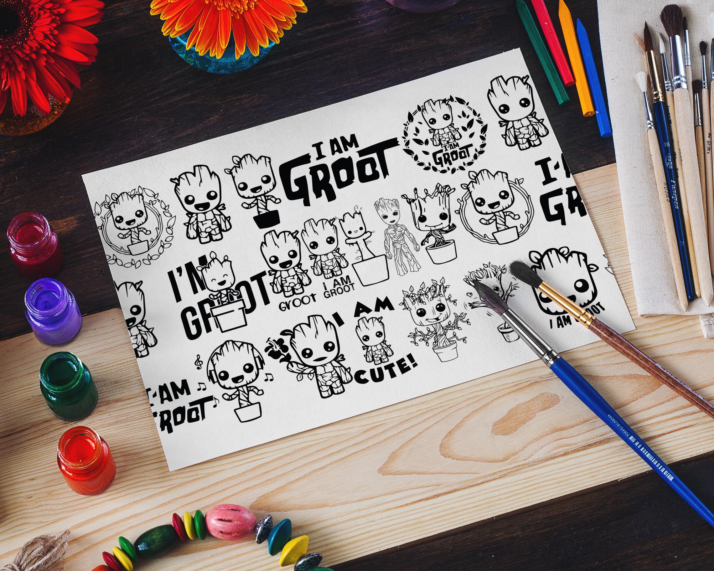 GROOT SVG BUNDLE + Font | Svg, Png, Eps, Dxf Files | Cricut, Laser Cut ...