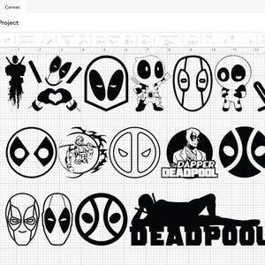 DEADPOOL SVG BUNDLE + Font | Svg, Png, Eps, Dxf Files | Cricut, Laser ...