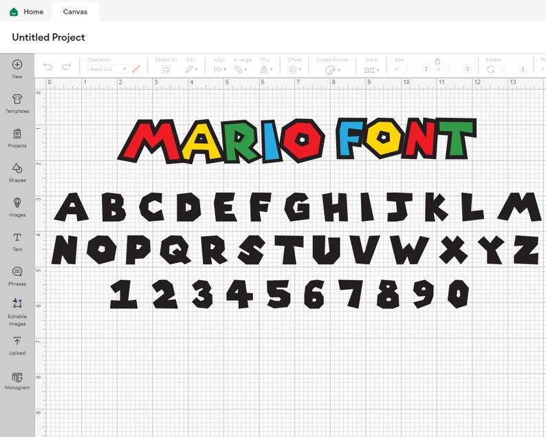 Super Mario Font & Graphics Bundle: Cricut, Cameo, Lazer Cut Files ...