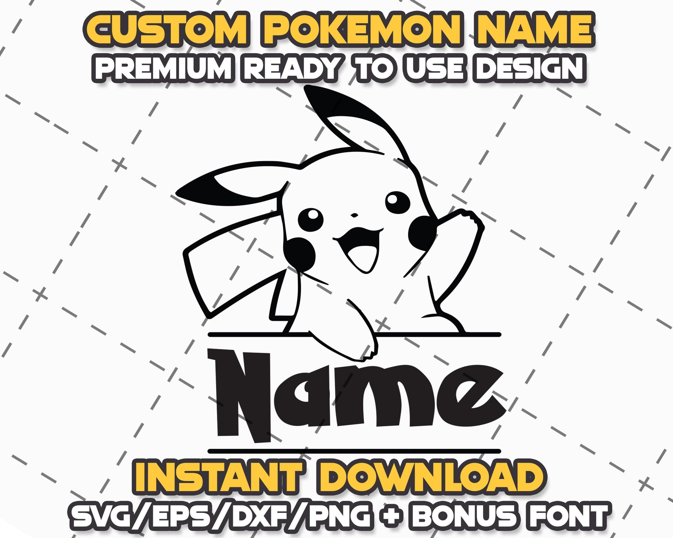 POKEMON BUNDLE + FONT Svg Png Eps Dxf Cricut Cameo Print Lazer Engrave ...