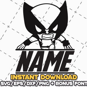 WOLVERINE SVG BUNDLE + Font | Svg, Png, Eps, Dxf Files | Cricut, Laser ...