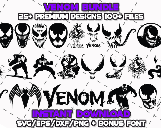 Venom Design SVG Bundle | Cricut & Laser Cut Files (digital Download ...
